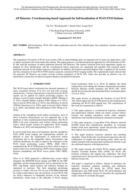 Pdf Ap Detector Crowdsourcing Based Approach For Self Localization Of Wi Fi Ftm Stations