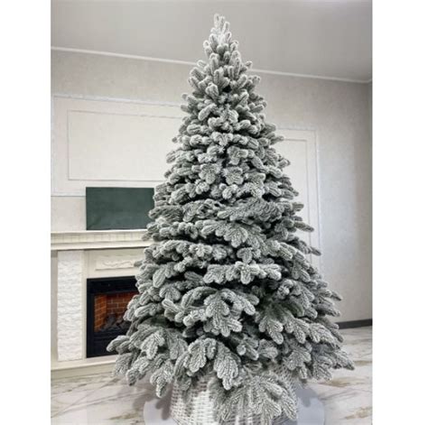 Штучна ялинка Еліт Синя Засніжена 120см ТМ Смерека фото відгуки характеристики в інтернет