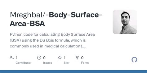 github mreghbal body surface area bsa python code for calculating
