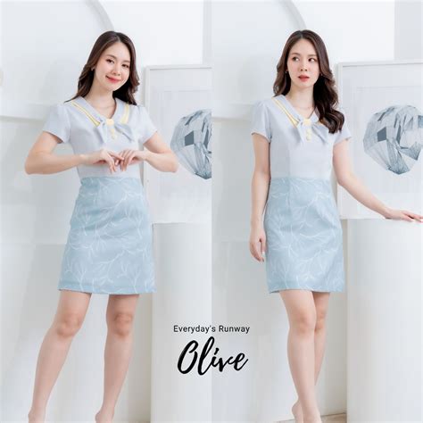 ชุดทำงานผู้หญิง ชุดเดรสสตรี สุภาพ เรียบร้อย สวย มีคุณภาพ รุ่น Olive Nway Thaipick