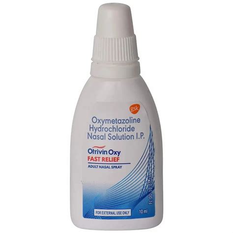 Oxymetazoline Hydrochloride 10ml Otrivin Oxy Fast Relief Adult Nasal