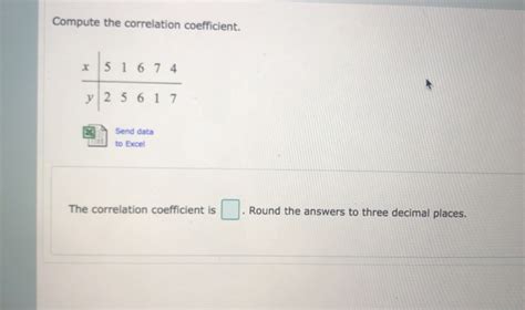 solved compute the correlation coefficient 5 1 674 y 2 5