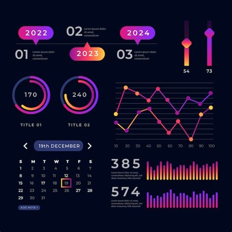 free vector dashboard element collection of statistical charts