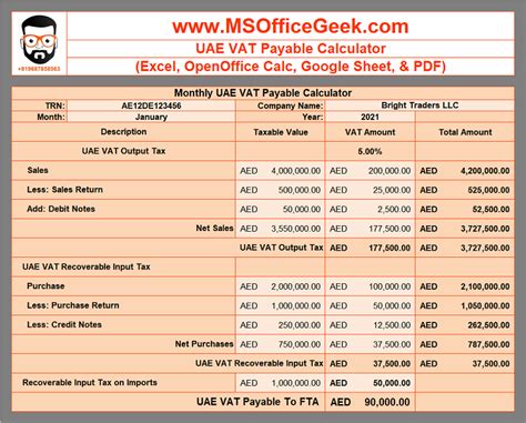 Tax Return Template Excel