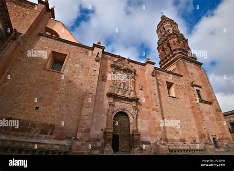 Panoramic Stone Carved Facade View Of The Baroque Style Basilica