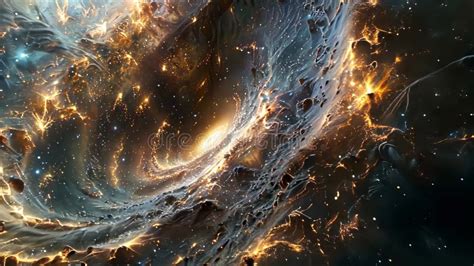 Swirling Galaxy With Bright Star Clusters Cosmic Phenomena Space Exploration And Universe