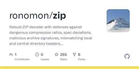 GitHub Ronomon Zip Robust ZIP Decoder With Defenses Against Dangerous Compression Ratios
