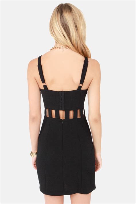Sexy Black Dress Cutout Dress Bodycon Dress 6100