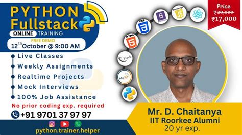 Pythontrainerhelper Chaitanya On Linkedin Batch 61 Python Full Stack Online Training
