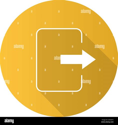 Exit Button Flat Design Long Shadow Glyph Icon Log Out Send File Vector Silhouette