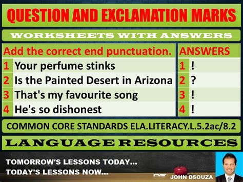 Question Marks And Exclamation Marks Punctuation 15 Worksheets With