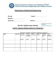 DLD Lab 8 CS10AB Docx Department Of Electrical Engineering Faculty Dated Member Semester