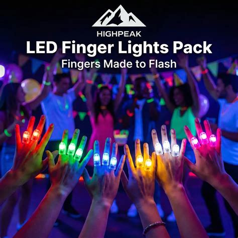 Highpeak Led Finger Lights Pack Colorful Glow For Parties And Events