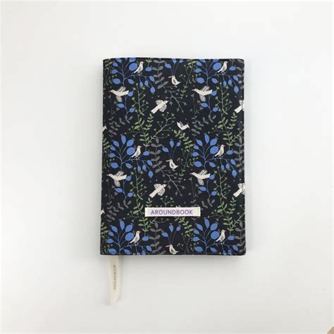 어라운드북 숲속작은새 북커버 책커버 다이어리커버 패브릭 꽃무늬 플라워패턴 위시버킷
