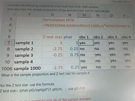 Solved Consider The Following Screenshot Of An Excel Tha