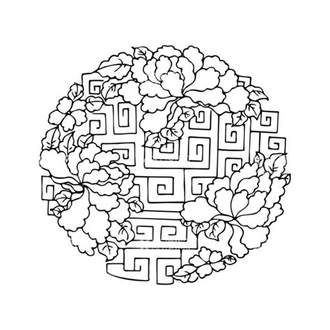 中式传统图案线稿 源文件下载【酷图网】中式图案传统图案线稿简笔画中式元素中式文化美术古典元素传统图纹 花瓣网