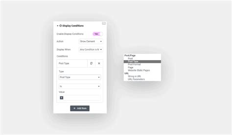 Elementor Display Conditions Based On Post Type