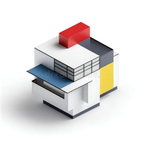 Abstract Geometric Building Model Colorful Architectural Design Stock Illustration