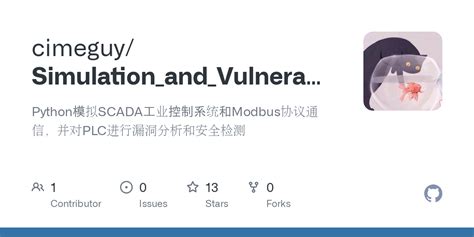 Github Cimeguysimulationandvulnerabilitydetectionindustrialcontrolsystem Python模拟scada