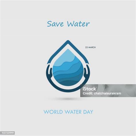 물 파도 아이콘 벡터 로고 디자인 서식 파일 손과 물 드롭 세계 물의 날 아이콘입니다 인사말 카드와 포스터에 대 한 세계 물 하루 아이디어 캠페인 벡터 일러스트 3월에 대한