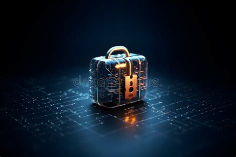 Lock With Circuit Pattern Concept Of Data Security Cybersecurity Cyber Defense Etc Stock