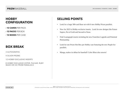 2023 Panini Prizm Baseball Hobby 12 Box Case
