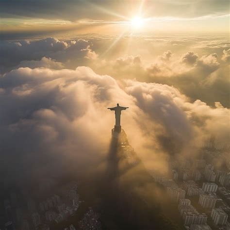 Free Sunrise Above Clouds Image Sunrise Clouds Statue Download At