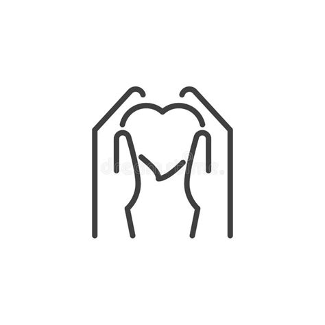 Hands Holding Heart Line Icon Stock Vector Illustration Of Icon Sign 235223500