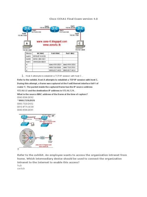 cisco ccna1 final exam version 4 ip address computer network