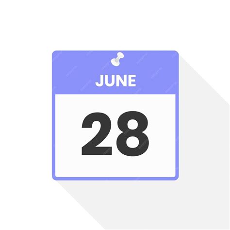 Icono Del Calendario Del 28 De Junio Ilustración Vectorial Del Icono