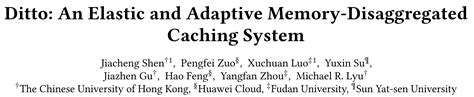 Ditto An Elastic And Adaptive Memory Disaggregated Caching System 知乎