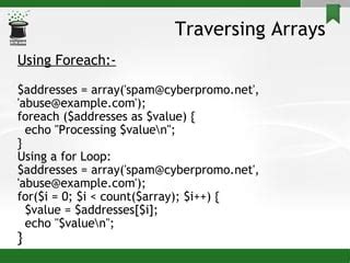 Arrays In Php Ppt