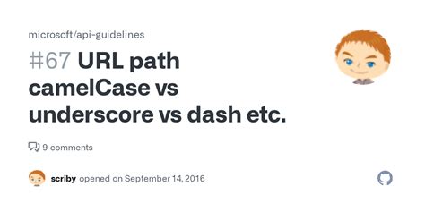 Url Path Camelcase Vs Underscore Vs Dash Etc · Issue 67 · Microsoft