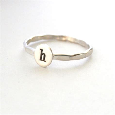 Initial Ring Custom Initial Ring Sterling Silver Brass Or Etsy