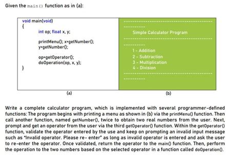 Solved Given The Main Function As In A Void Mainvoid