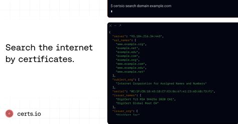 The Best Source For TLS Certificates Across The Internet Certs Io