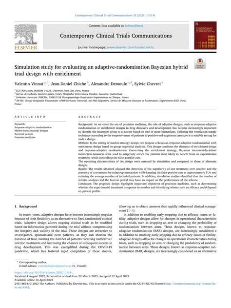 Pdf Simulation Study For Evaluating An Adaptive Randomisation Pdf Simulation Study For Evaluating An Adaptive Randomisation
