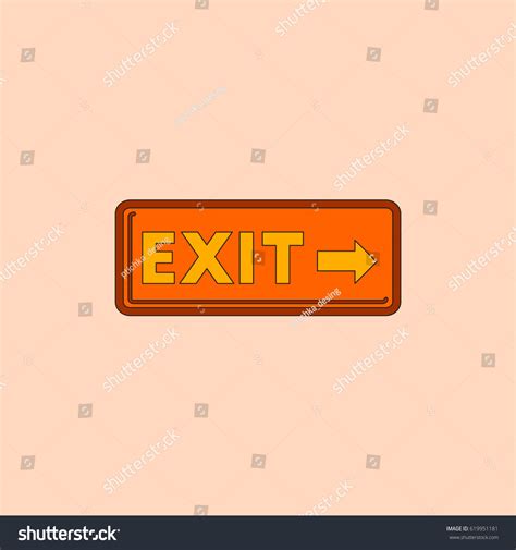 Exit Way Sign Vector Illustration Flat Stock Vector Royalty Free