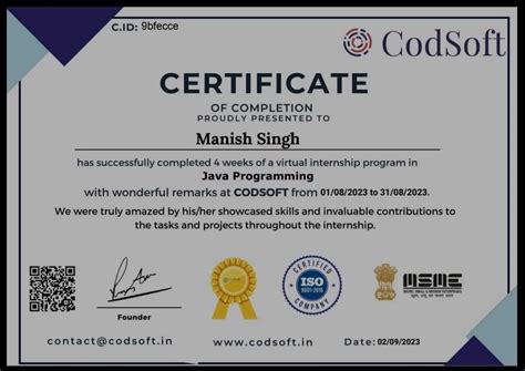 Manish Singh On Linkedin Java Internshipcompletion Excitedforwhatsnext