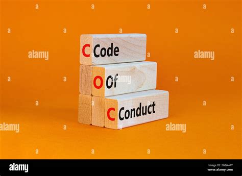 Coc Code Of Conduct Symbol Concept Words Coc Code Of Conduct On Wooden Blocks On A