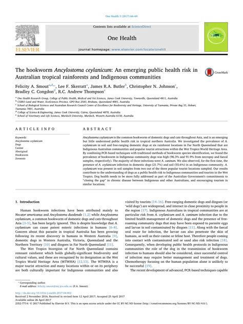 Pdf The Hookworm Ancylostoma Ceylanicum An Emerging Public Health