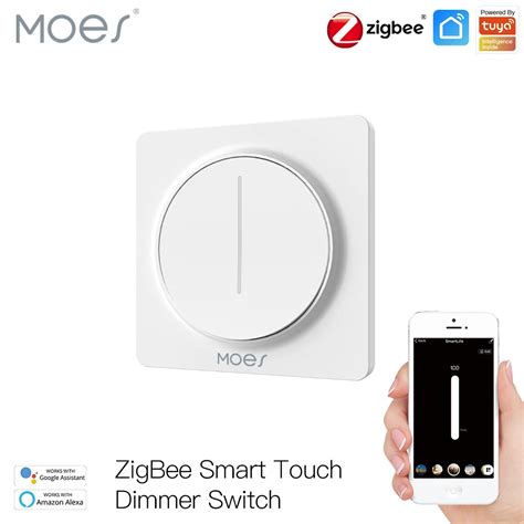 New ZigBee Smart Rotary Touch Light Dimmer Switch Smart Life Tuya APP Remote Control Works With