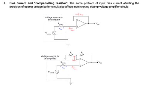 Solved H Bias Current And Compensating Resistor The Same