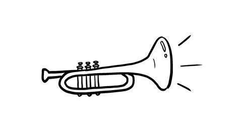 How To Draw A Simple Trumpet Step By Step Lesson Youtube