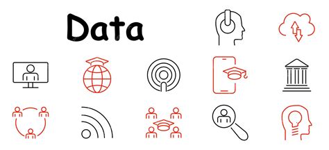 Premium Vector Data Set Icon Cloud Person Education Upload Connection Communication Download