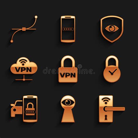 Set Lock Vpn Keyhole With Eye Digital Door Lock Wireless Padlock Clock Smart Car Security