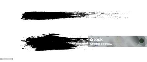 그런지 페인트 스트라이프 브러쉬 스트로크 흰색에 잉크 더러운 얼룩 블랙 손으로 그린 잉크 브러시 스트로크 질감 얼룩진에 대한 스톡 벡터 아트 및 기타 이미지 Istock