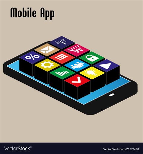 Mobile App Isometric Royalty Free Vector Image