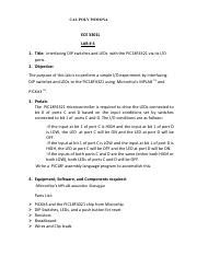 Lab4 Pdf CAL POLY POMONA ECE 3301L LAB 4 1 Title Interfacing DIP