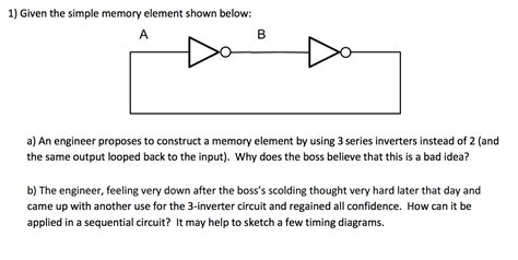 Solved Given The Simple Memory Element Shown Below An